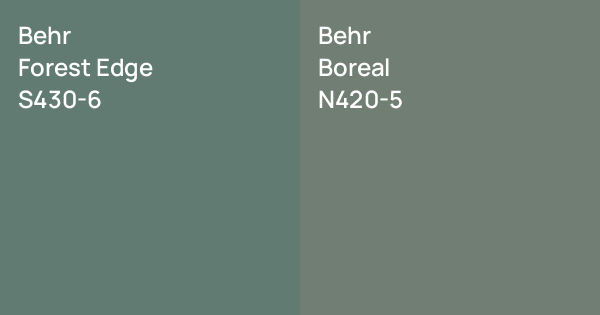 Behr Forest Edge vs. Behr Boreal comparison