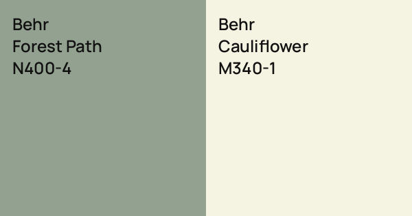 Behr Forest Path vs. Behr Cauliflower comparison