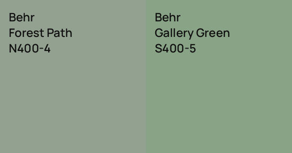 Behr Forest Path vs. Behr Gallery Green comparison