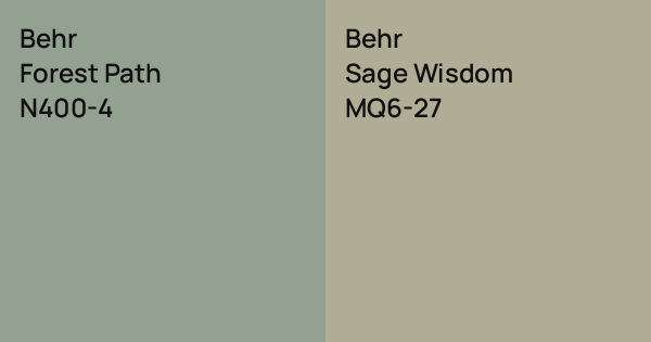 Behr Forest Path vs. Behr Sage Wisdom comparison