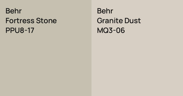 Behr Fortress Stone vs. Behr Granite Dust comparison