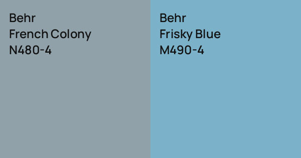 Behr French Colony vs. Behr Frisky Blue comparison