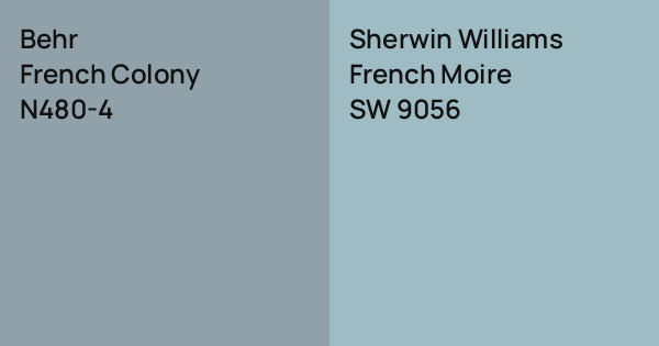 Behr French Colony vs. Sherwin Williams French Moire comparison