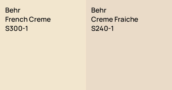 Behr French Creme vs. Behr Creme Fraiche comparison