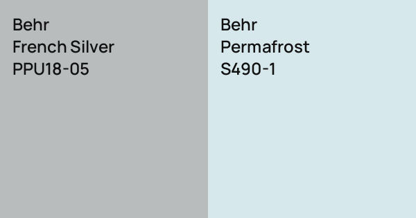 Behr French Silver vs. Behr Permafrost comparison