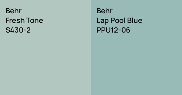 Behr Fresh Tone vs. Behr Lap Pool Blue comparison