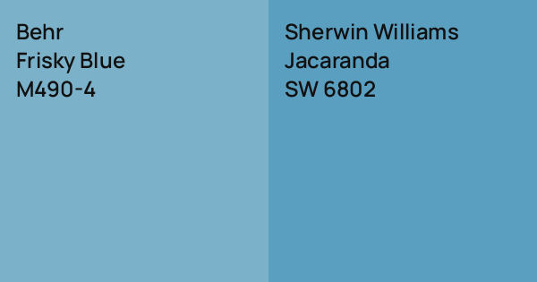 Behr Frisky Blue vs. Sherwin Williams Jacaranda comparison