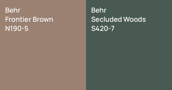 Behr Frontier Brown vs. Behr Secluded Woods comparison