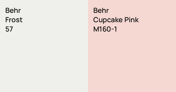 Behr Frost vs. Behr Cupcake Pink comparison