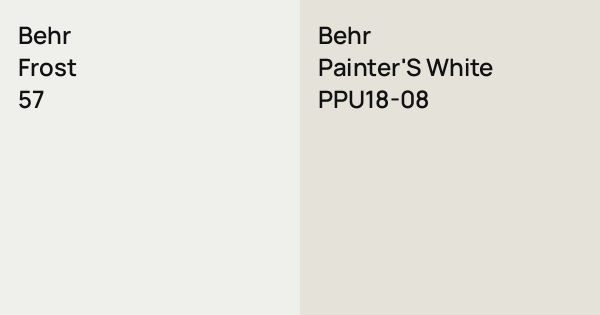 Behr Frost vs. Behr Painter'S White comparison