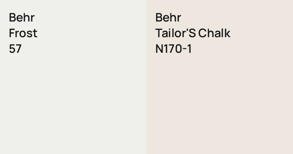 Behr Frost vs. Behr Tailor'S Chalk comparison