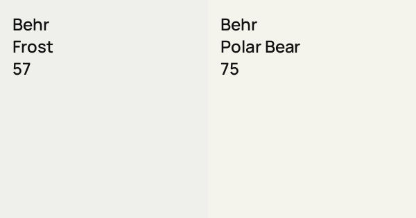Behr Frost vs. Behr Polar Bear comparison