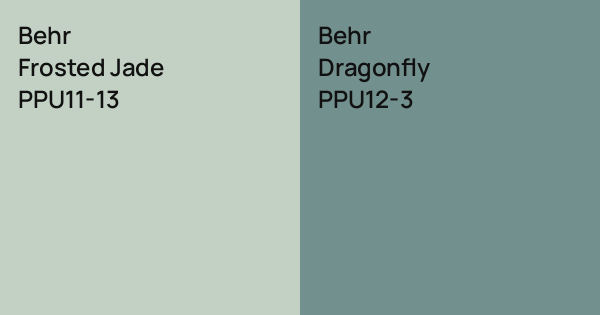 Behr Frosted Jade vs. Behr Dragonfly comparison