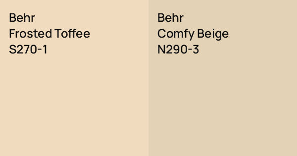 Behr Frosted Toffee vs. Behr Comfy Beige comparison