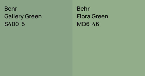 Behr Gallery Green vs. Behr Flora Green comparison