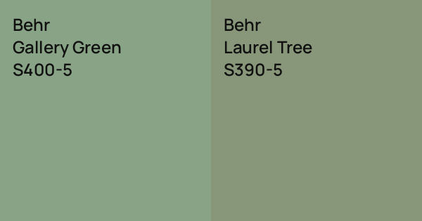 Behr Gallery Green vs. Behr Laurel Tree comparison
