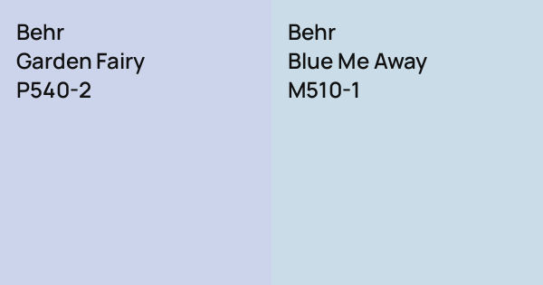 Behr Garden Fairy vs. Behr Blue Me Away comparison
