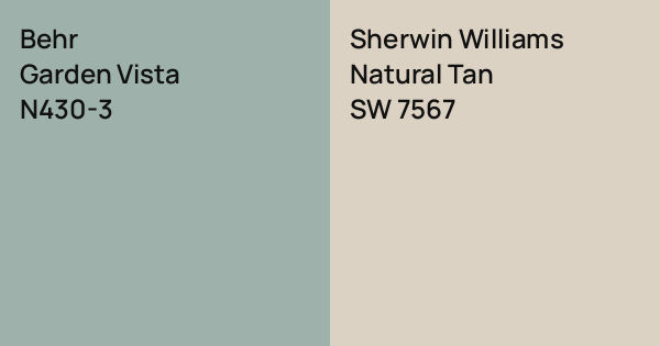 Behr Garden Vista vs. Sherwin Williams Natural Tan comparison