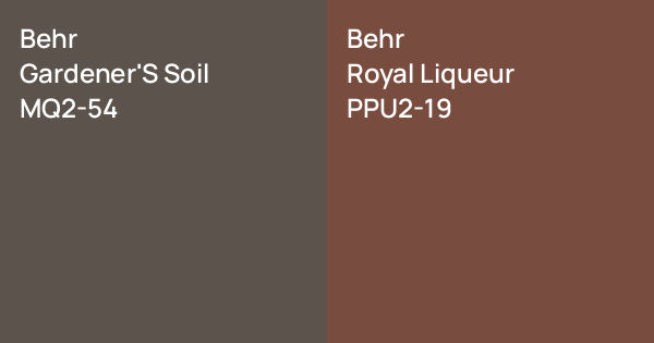 Behr Gardener'S Soil vs. Behr Royal Liqueur comparison