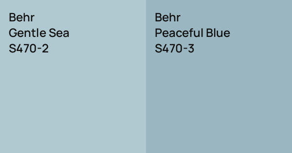 Behr Gentle Sea vs. Behr Peaceful Blue comparison