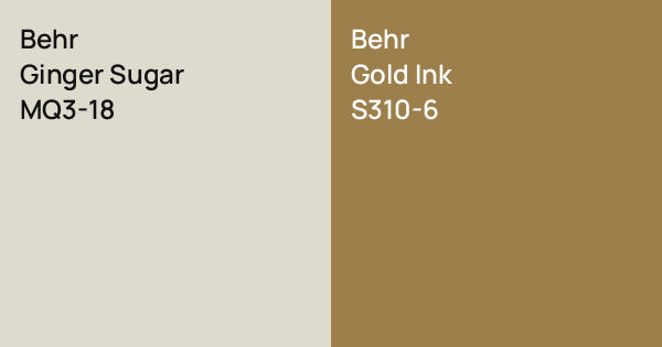 Behr Ginger Sugar vs. Behr Gold Ink comparison