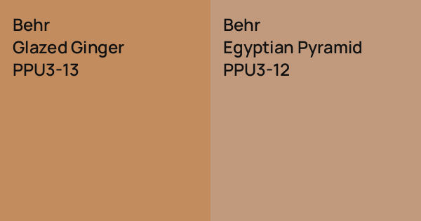 Behr Glazed Ginger vs. Behr Egyptian Pyramid comparison