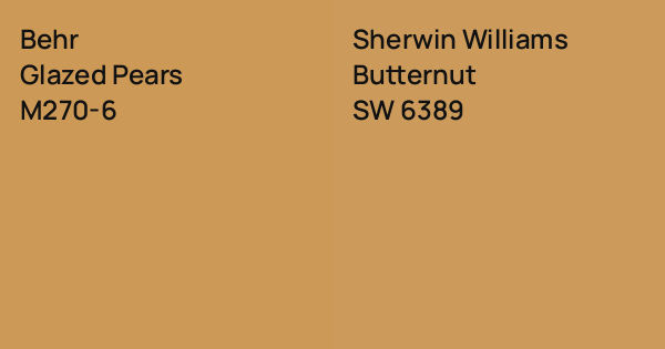 Behr Glazed Pears vs. Sherwin Williams Butternut comparison