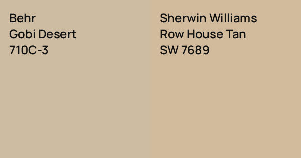 Behr Gobi Desert vs. Sherwin Williams Row House Tan comparison