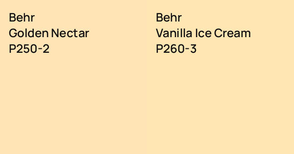 Behr Golden Nectar vs. Behr Vanilla Ice Cream comparison