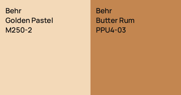 Behr Golden Pastel vs. Behr Butter Rum comparison