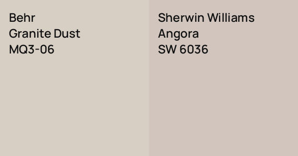Behr Granite Dust vs. Sherwin Williams Angora comparison