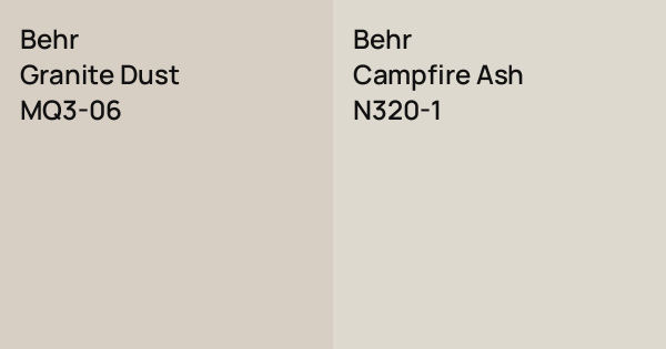 Behr Granite Dust vs. Behr Campfire Ash comparison