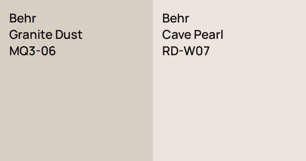 Behr Granite Dust vs. Behr Cave Pearl comparison