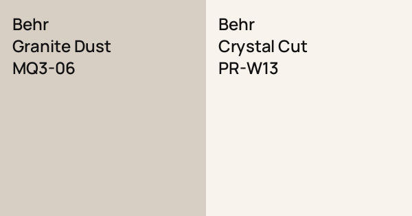Behr Granite Dust vs. Behr Crystal Cut comparison
