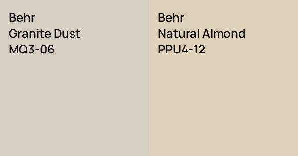 Behr Granite Dust vs. Behr Natural Almond comparison