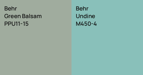 Behr Green Balsam vs. Behr Undine comparison
