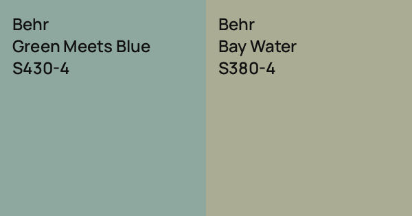 Behr Green Meets Blue vs. Behr Bay Water comparison