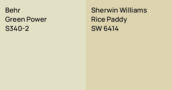 Behr Green Power vs. Sherwin Williams Rice Paddy comparison
