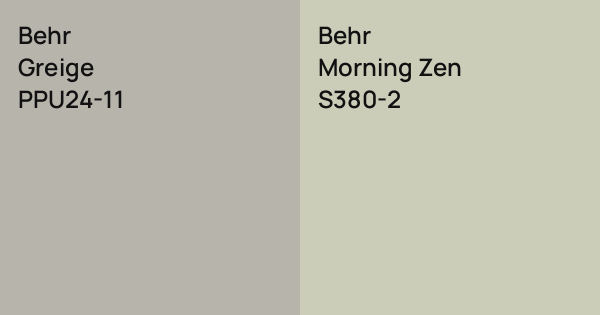 Behr Greige vs. Behr Morning Zen comparison