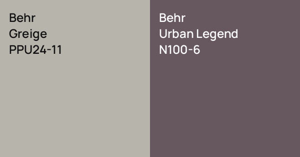Behr Greige vs. Behr Urban Legend comparison