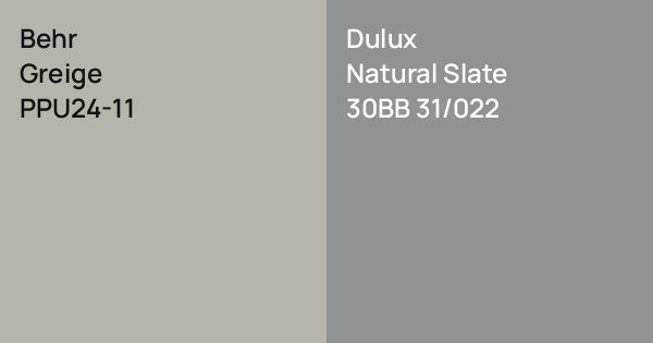 Behr Greige vs. Dulux Natural Slate comparison