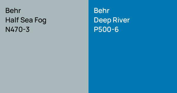 Behr Half Sea Fog vs. Behr Deep River comparison