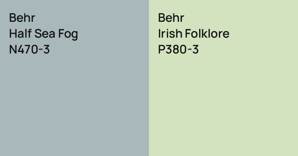 Behr Half Sea Fog vs. Behr Irish Folklore comparison