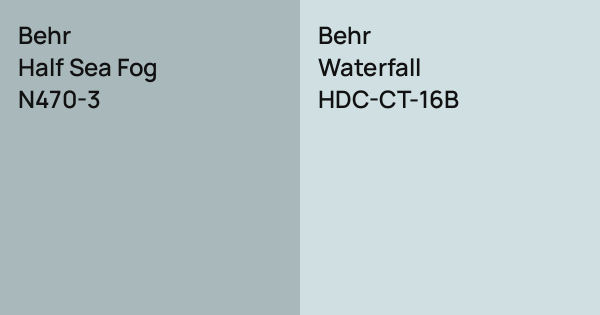 Behr Half Sea Fog vs. Behr Waterfall comparison