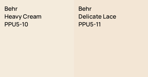 Behr Heavy Cream vs. Behr Delicate Lace comparison
