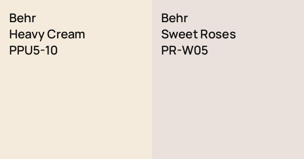 Behr Heavy Cream vs. Behr Sweet Roses comparison