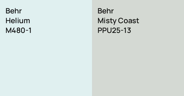 Behr Helium vs. Behr Misty Coast comparison