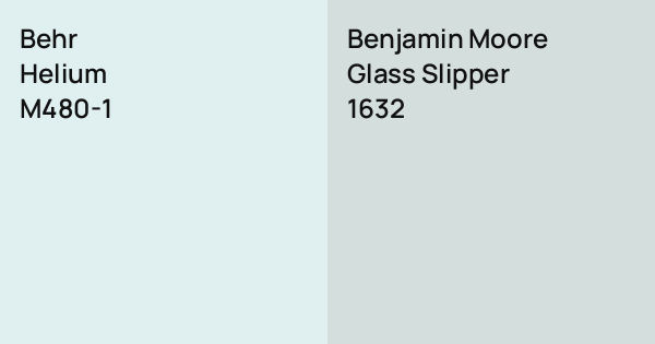 Behr Helium vs. Benjamin Moore Glass Slipper comparison