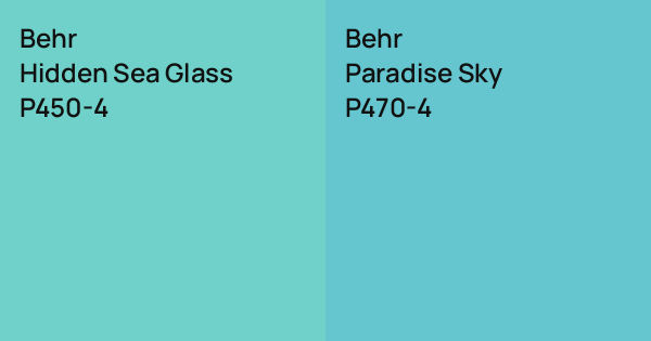 Behr Hidden Sea Glass vs. Behr Paradise Sky comparison