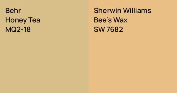 Behr Honey Tea vs. Sherwin Williams Bee's Wax comparison